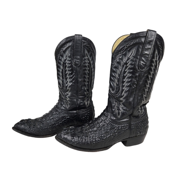 Dan Post | Shoes | Dan Post Vintage Caiman Alligator Black Leather ...